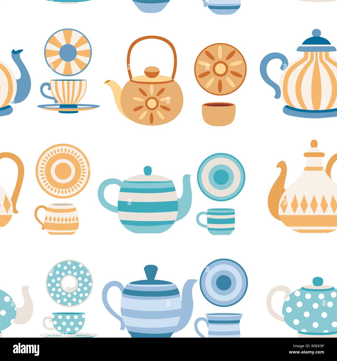 Tea pot cups on Stock Vector Images - Alamy