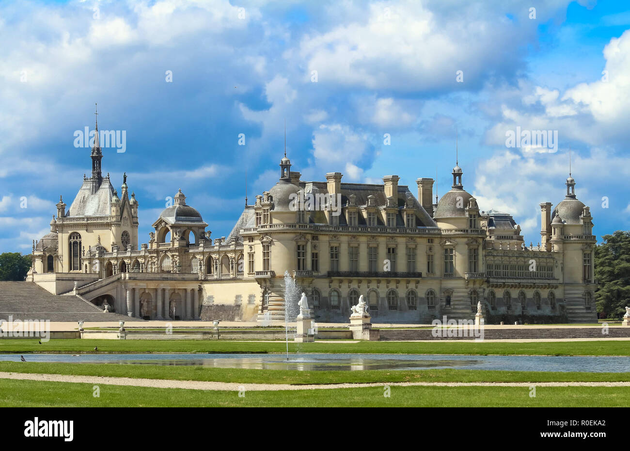 The castle of Chantilly is historical and architectural monument ...
