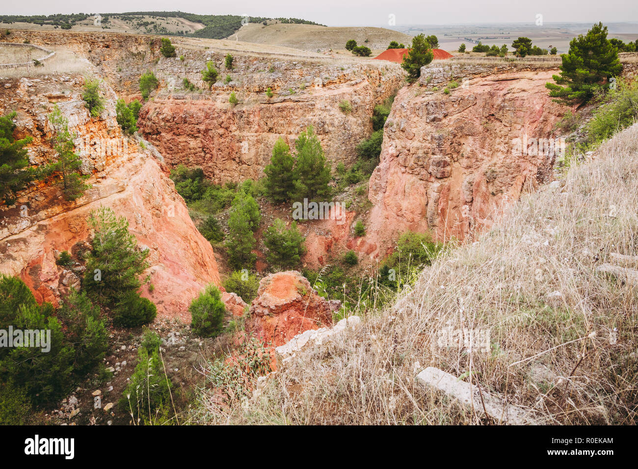 old bauxite's red soils quarry cave in Spinazzola, Apulia region Stock ...