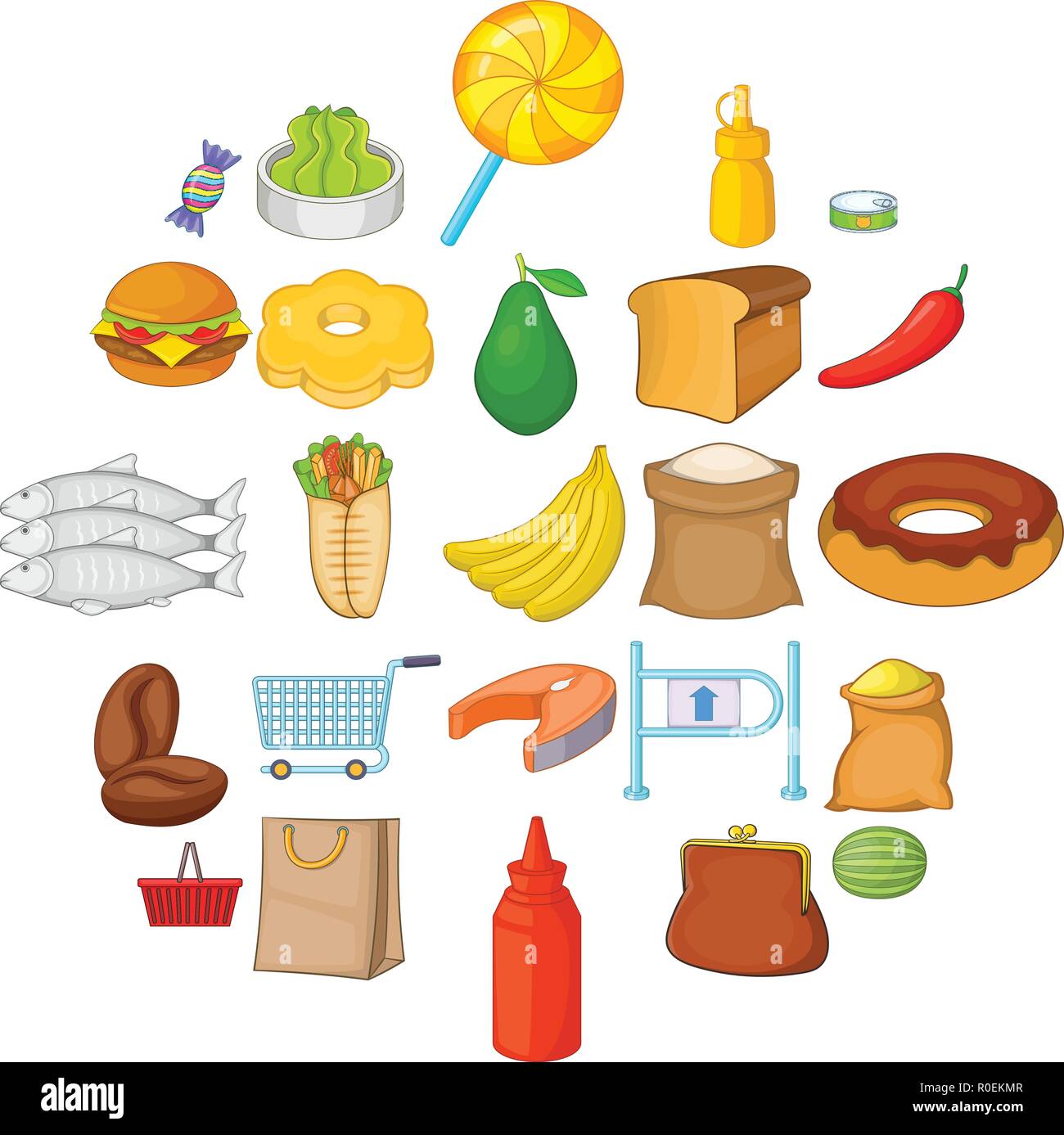 Bakery icons set, cartoon style Stock Vector Image & Art - Alamy