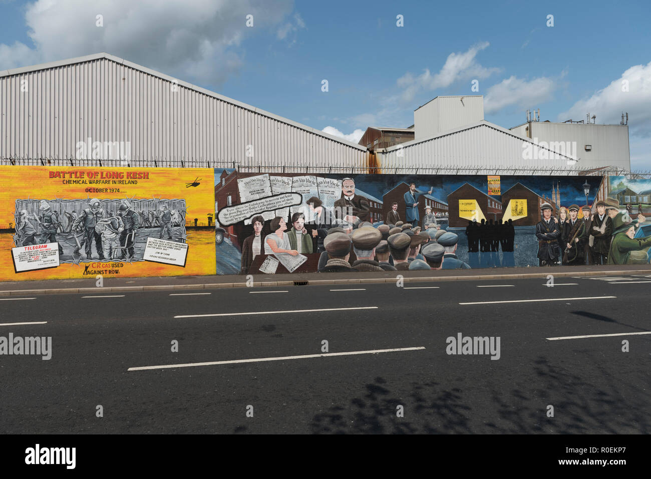 Mural on the Peace Wall in the Falls Road area, Belfast, Northern ...