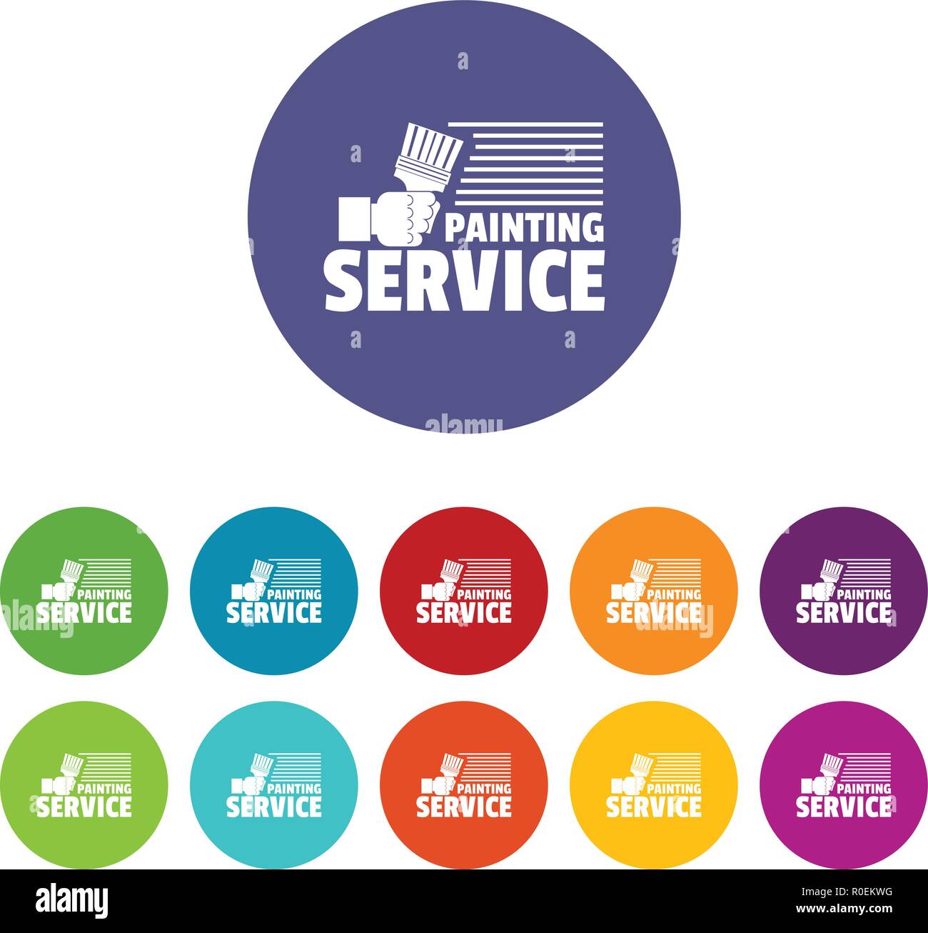 Painting service icons set vector color Stock Vector Image & Art - Alamy
