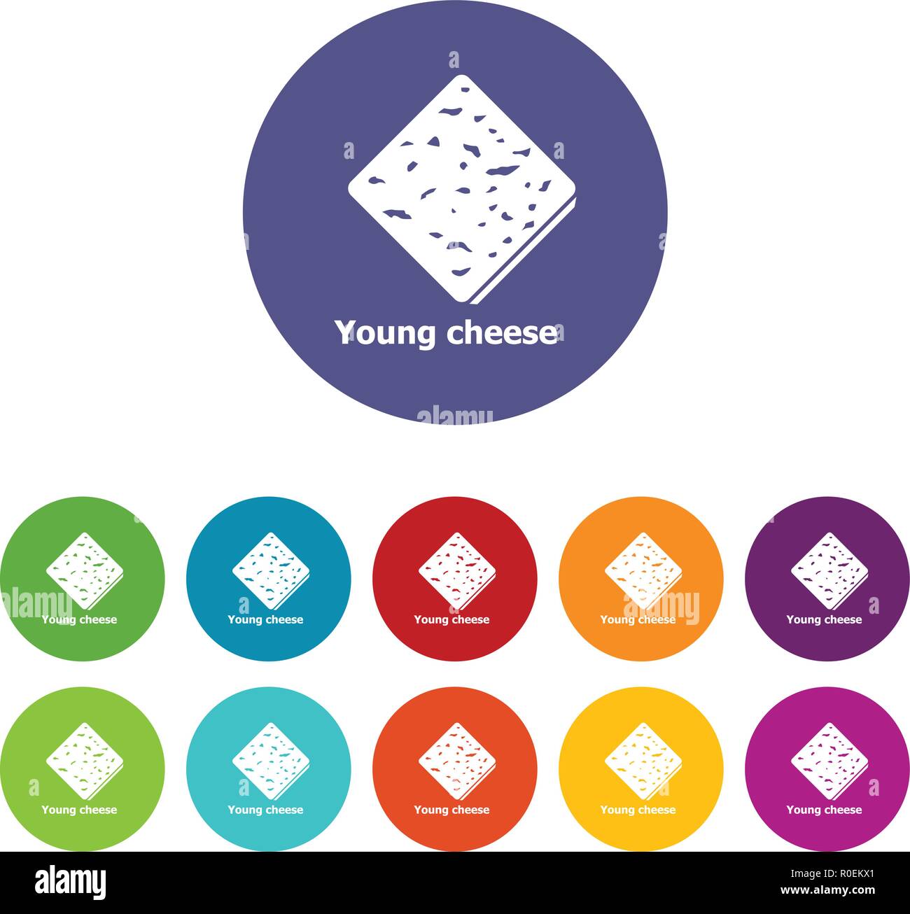 Young cheese icons set vector color Stock Vector Image & Art - Alamy