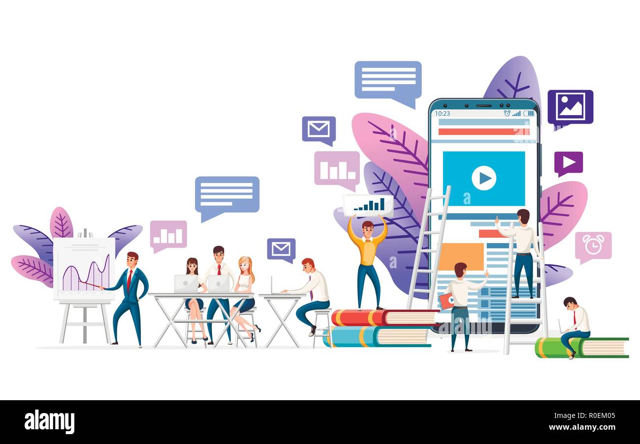 Office presentation. Conference hall with planning board and wooden ...