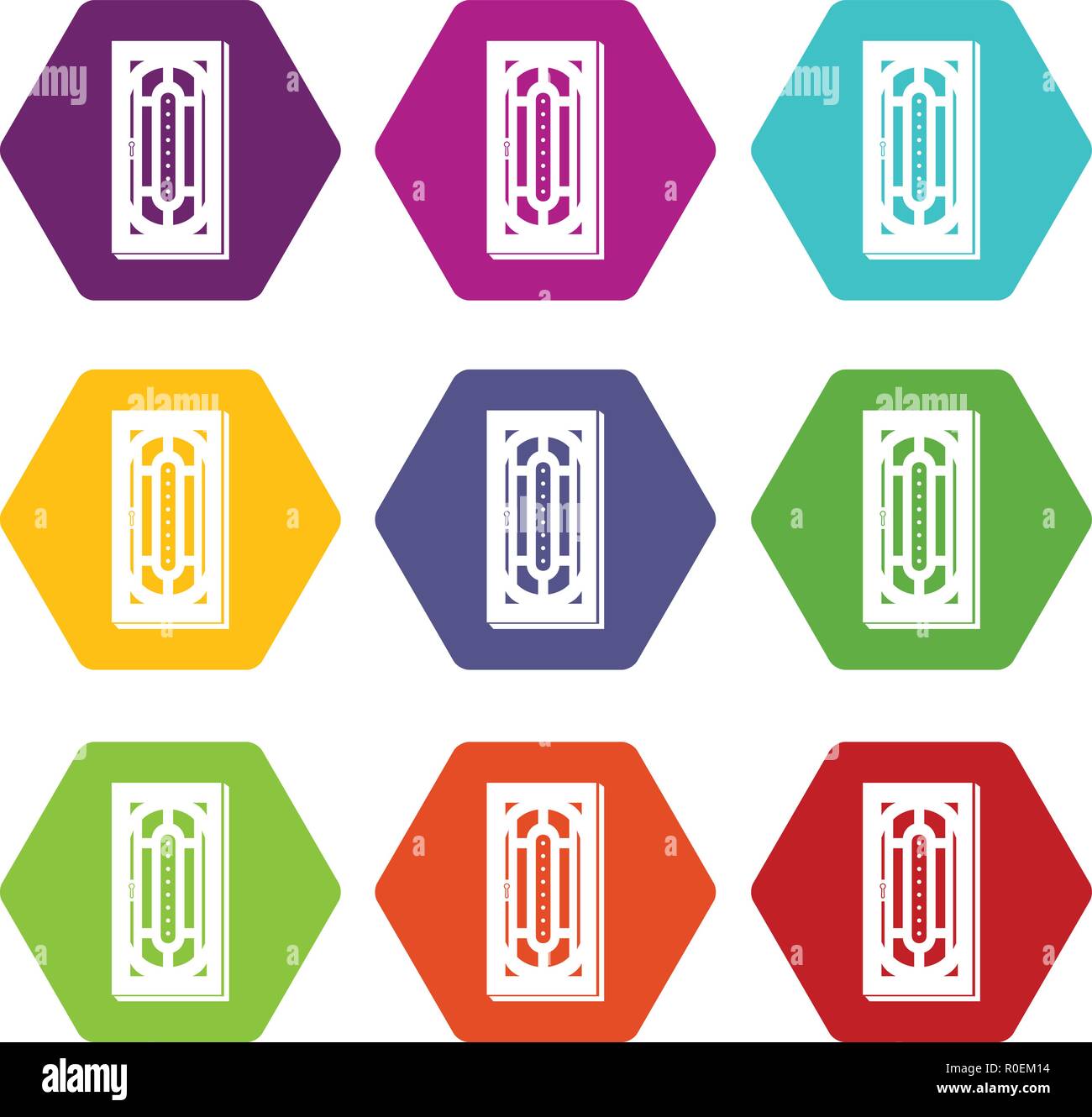 Doorway icons set 9 vector Stock Vector Image & Art - Alamy