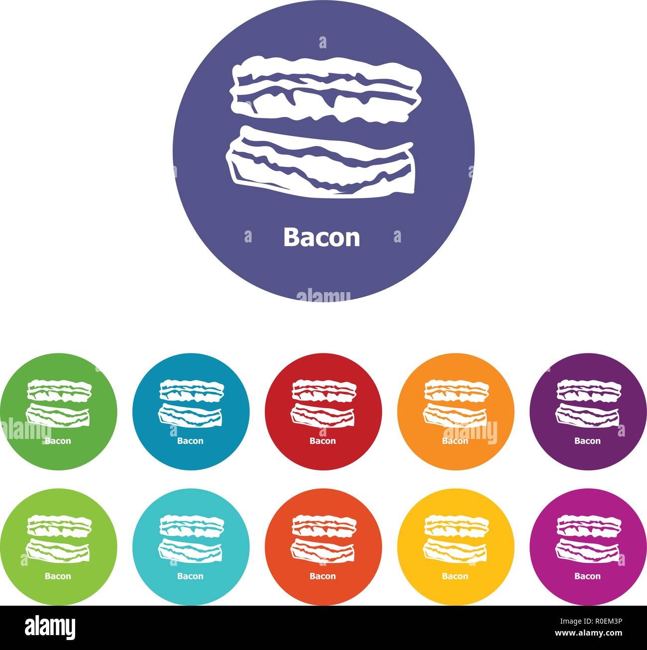 Bacon icons set vector color Stock Vector Image & Art - Alamy