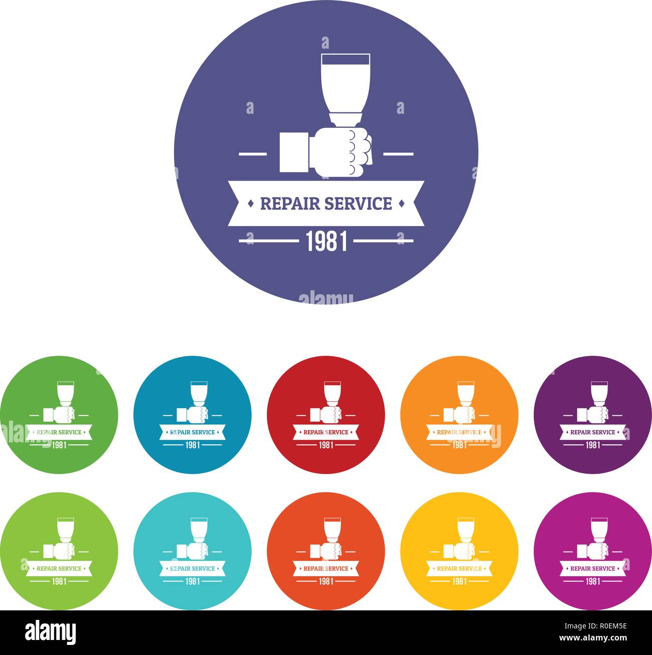 Renovation service icons set vector color Stock Vector Image & Art - Alamy