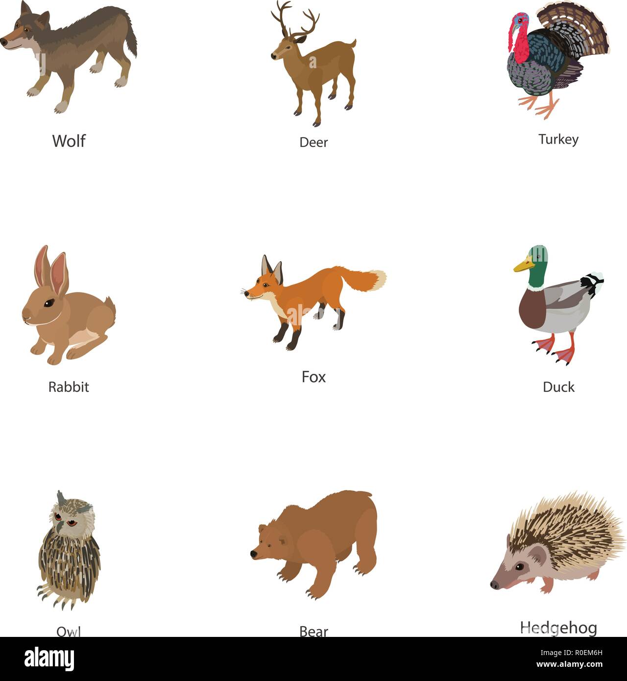 Small beast icons set, isometric style Stock Vector Image & Art - Alamy