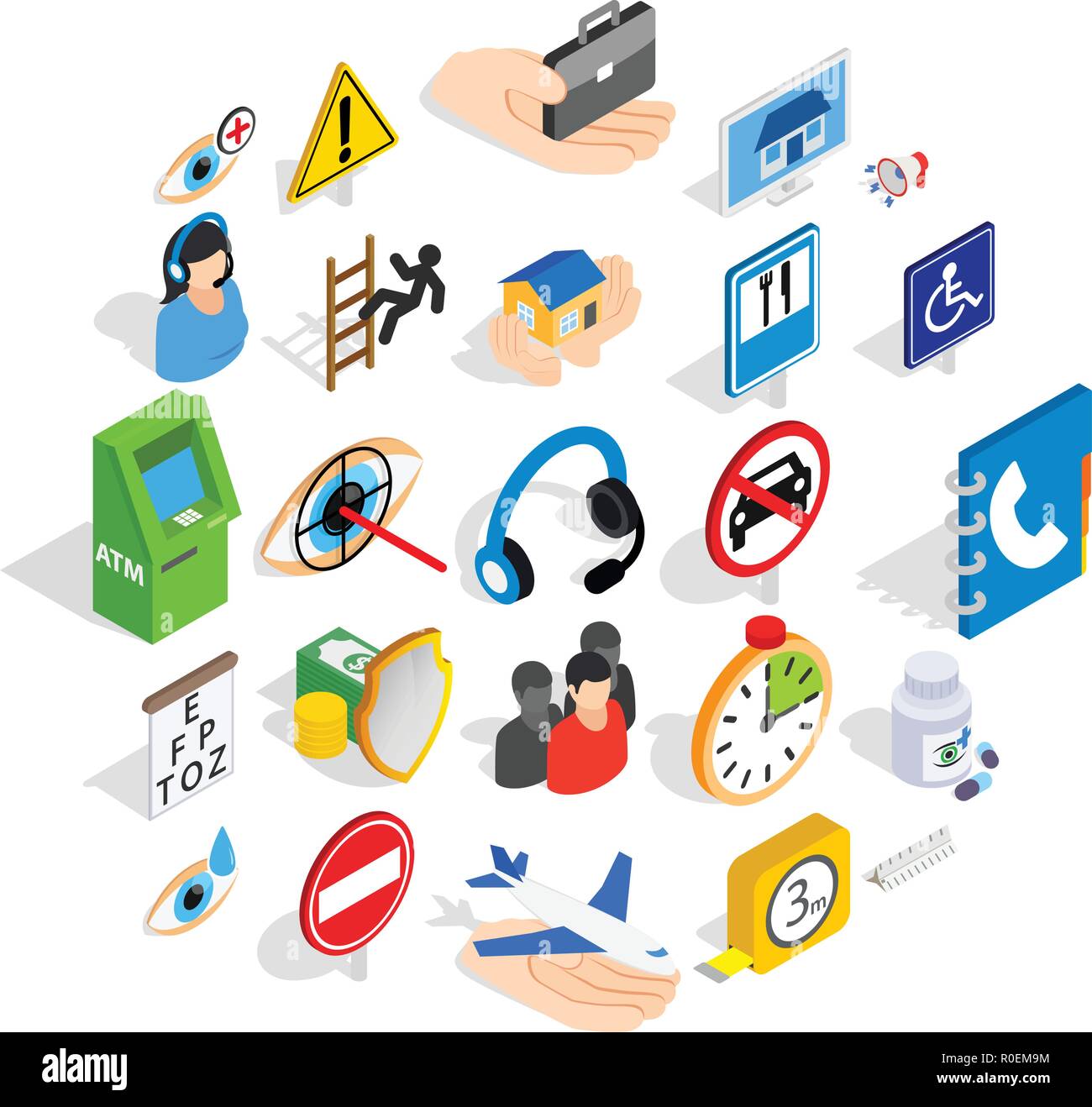 Relief icons set, isometric style Stock Vector Image & Art - Alamy