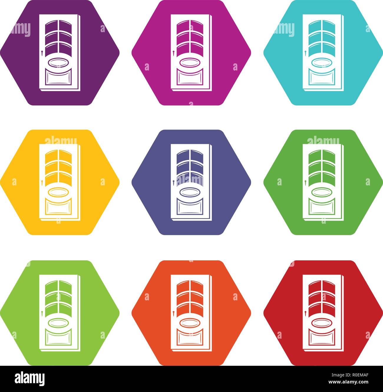 Enter door icons set 9 vector Stock Vector Image & Art - Alamy