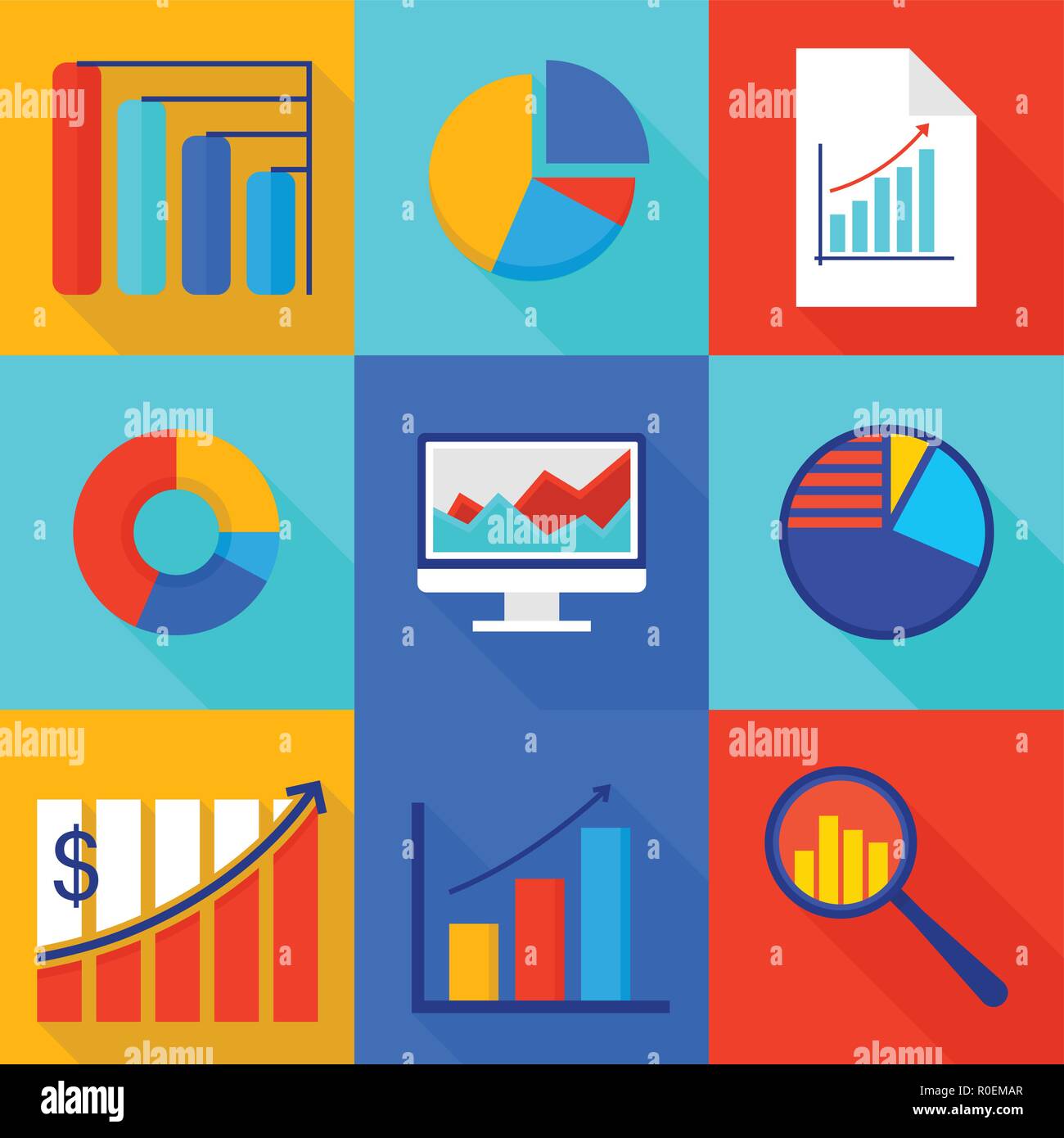 Money rise icons set, flat style Stock Vector Image & Art - Alamy
