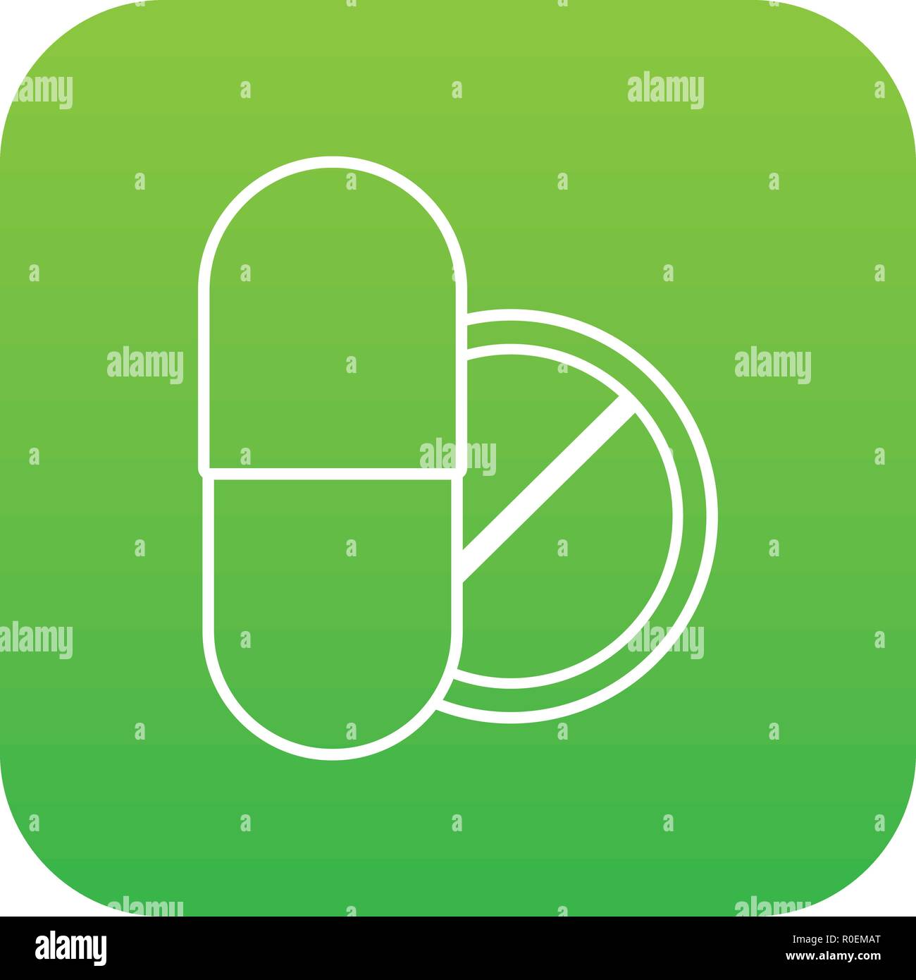 Pill and tablet icon green vector Stock Vector Image & Art - Alamy