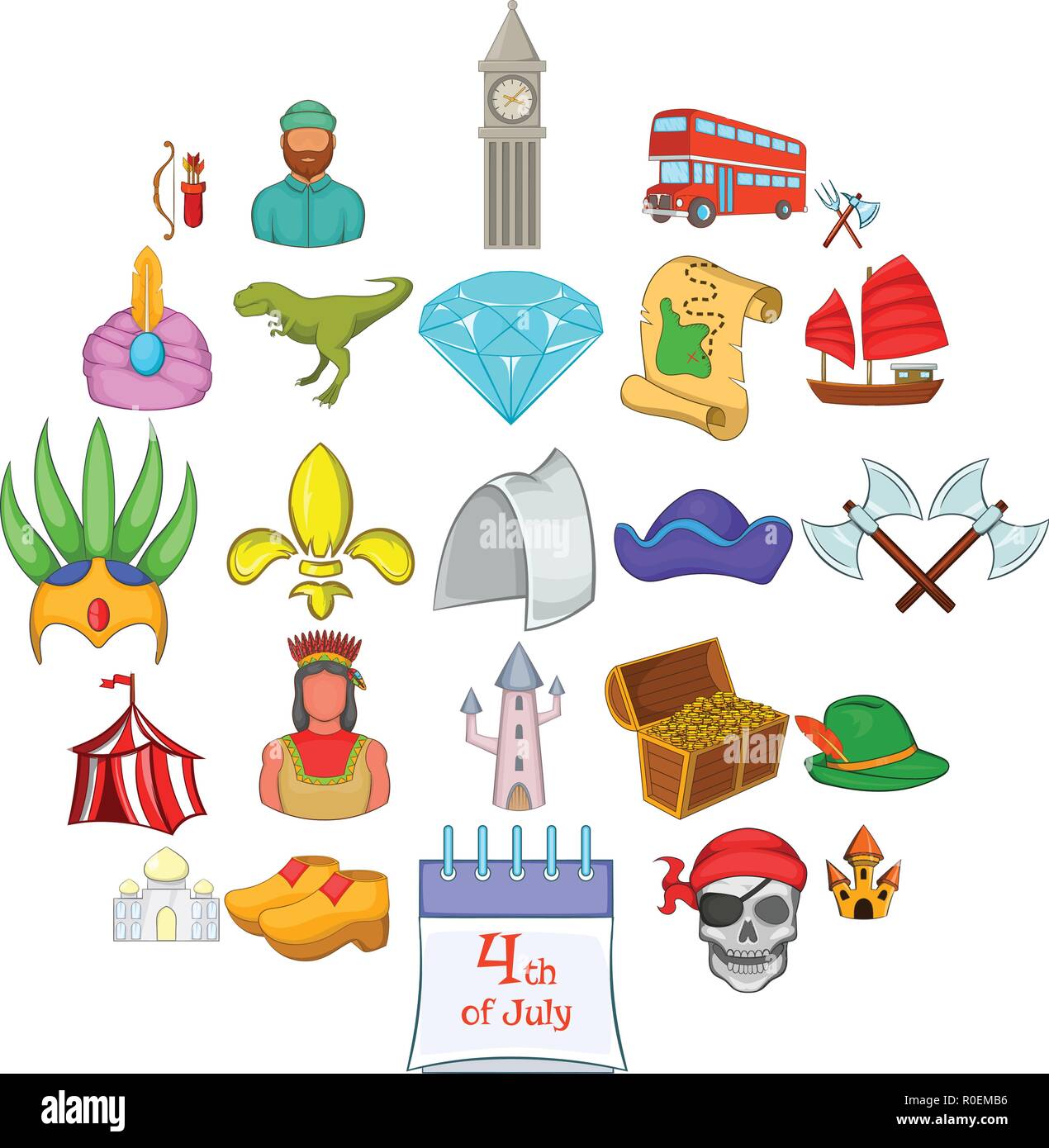 Old icons set, cartoon style Stock Vector Image & Art - Alamy