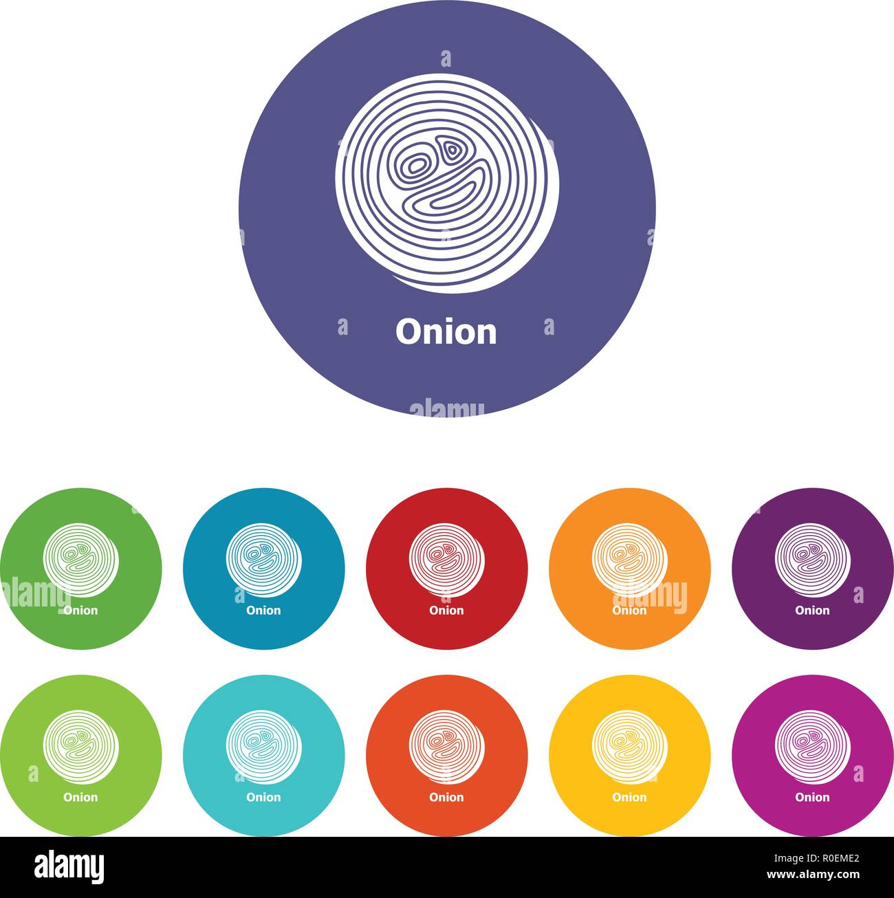 Onion icons set vector color Stock Vector Image & Art - Alamy