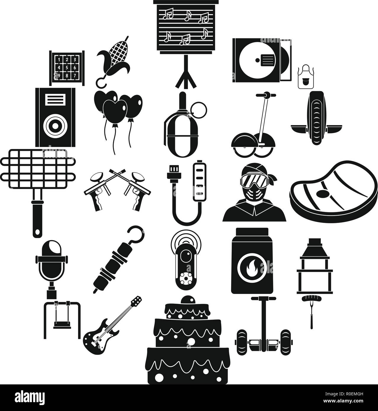 Humor icons set, simple style Stock Vector Image & Art - Alamy
