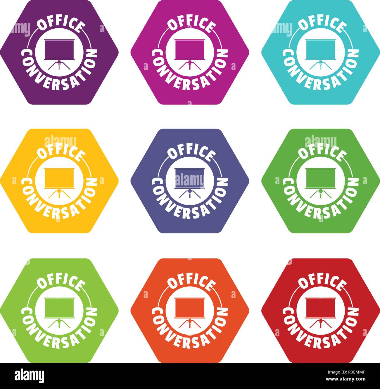 Conversation office icons set 9 vector Stock Vector Image & Art - Alamy
