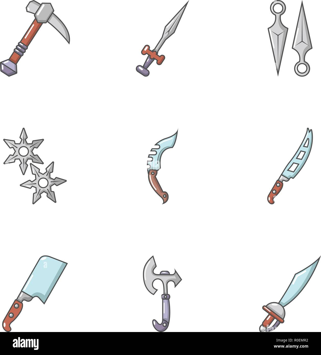 Steelmaking weapon icons set, cartoon style Stock Vector Image & Art ...