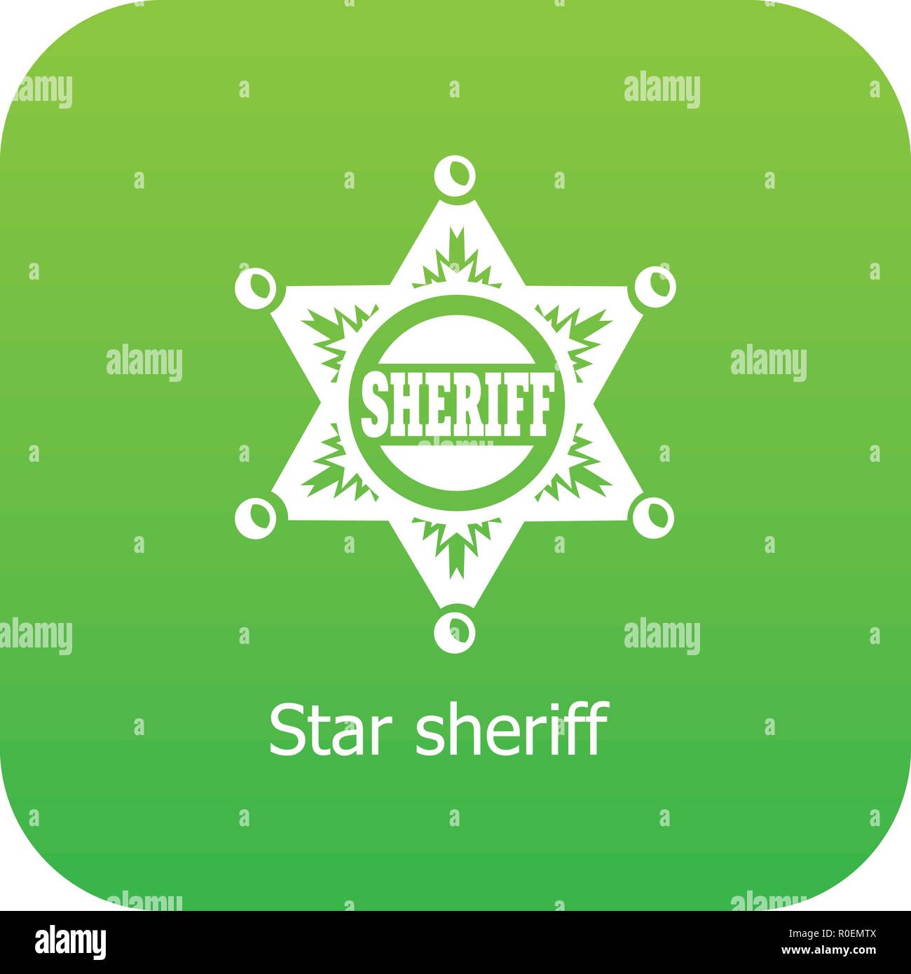 Sheriff star icon green hi-res stock photography and images - Alamy