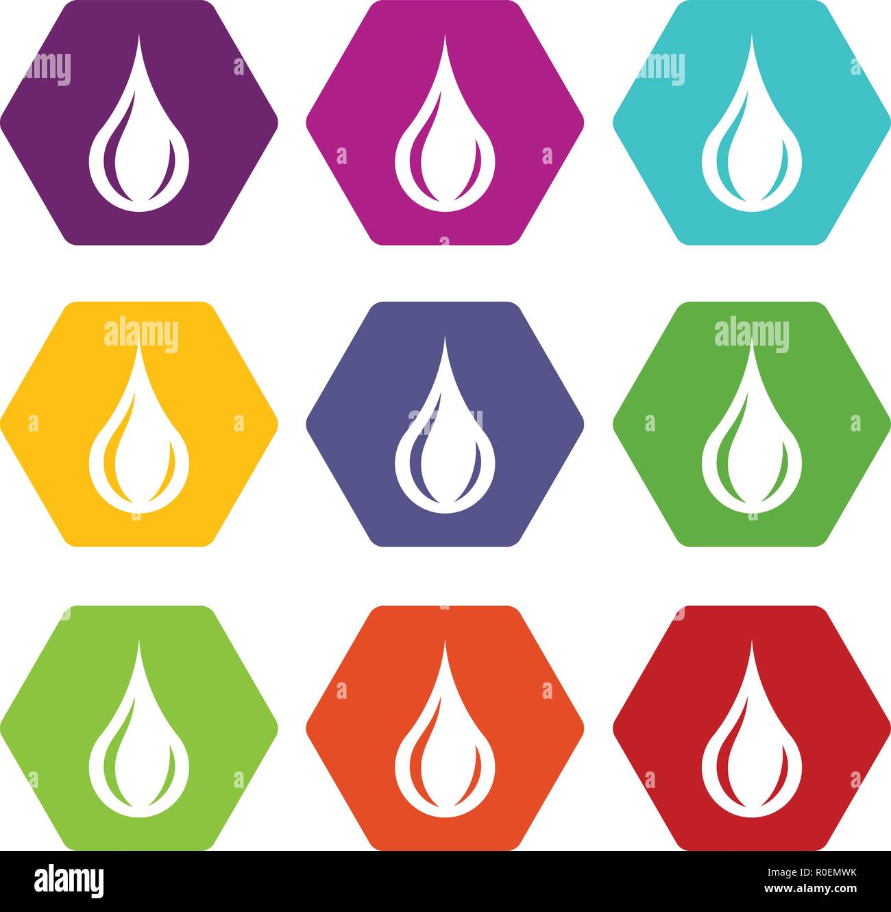 Raindrop icons set 9 vector Stock Vector Image & Art - Alamy