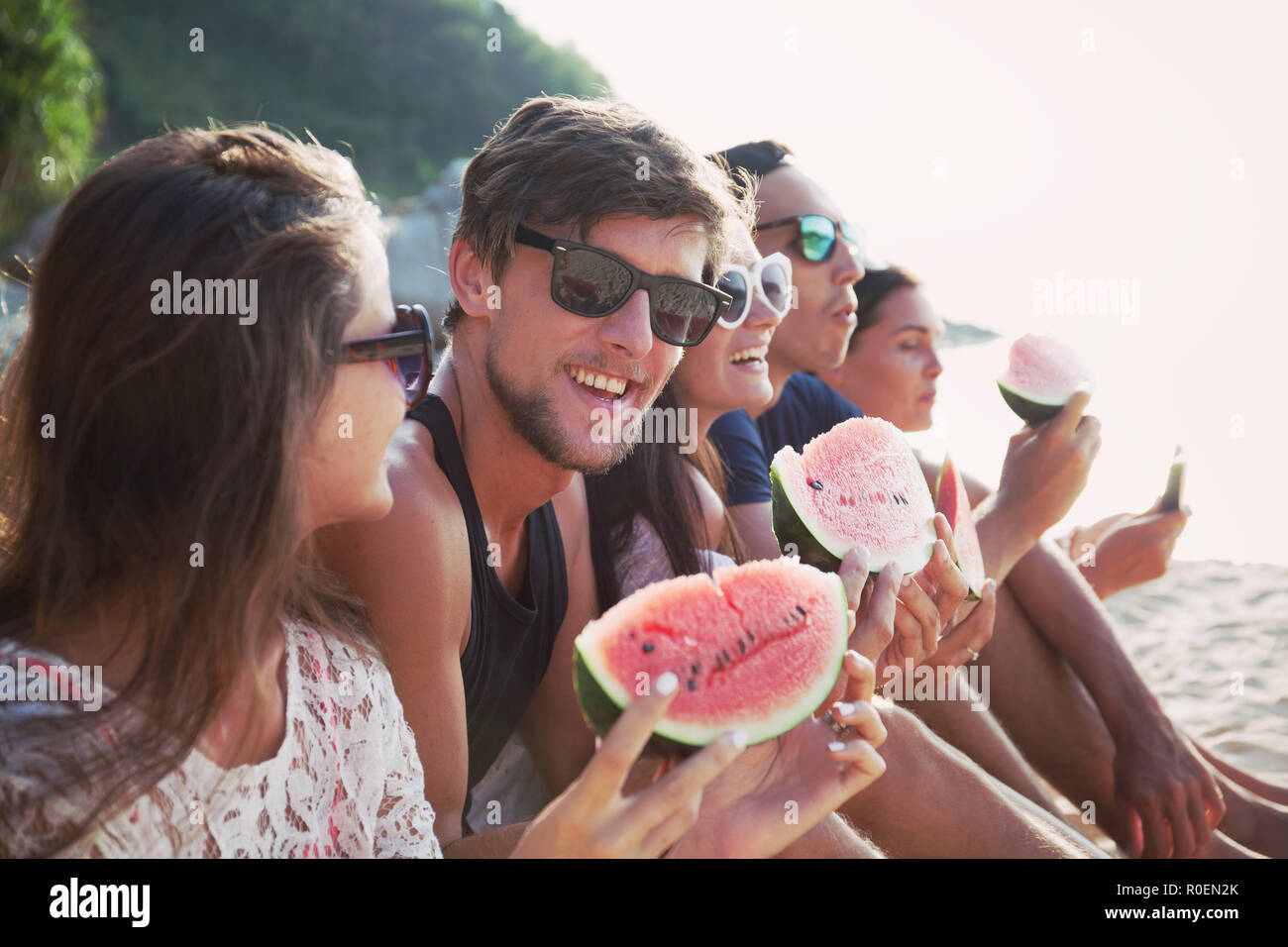 Watermelon on beach hi-res stock photography and images - Alamy