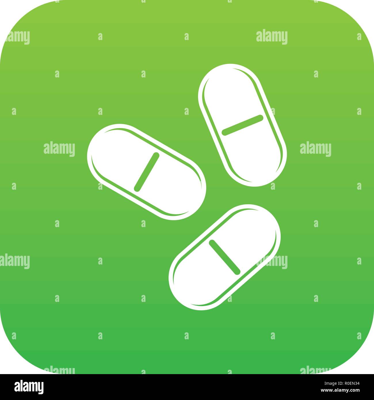 Three pills icon digital green Stock Vector Image & Art - Alamy