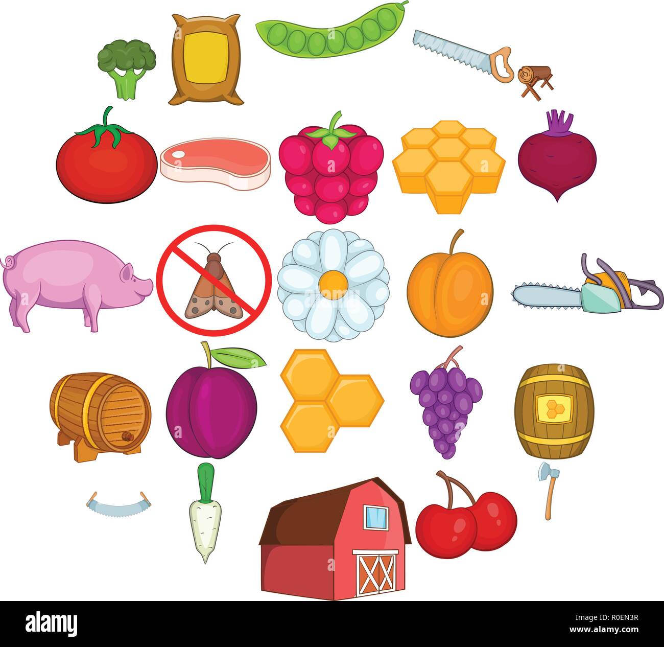 Rural economy icons set, cartoon style Stock Vector Image & Art - Alamy