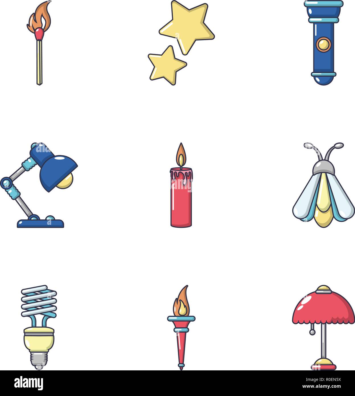 Radiance icons set, cartoon style Stock Vector Image & Art - Alamy