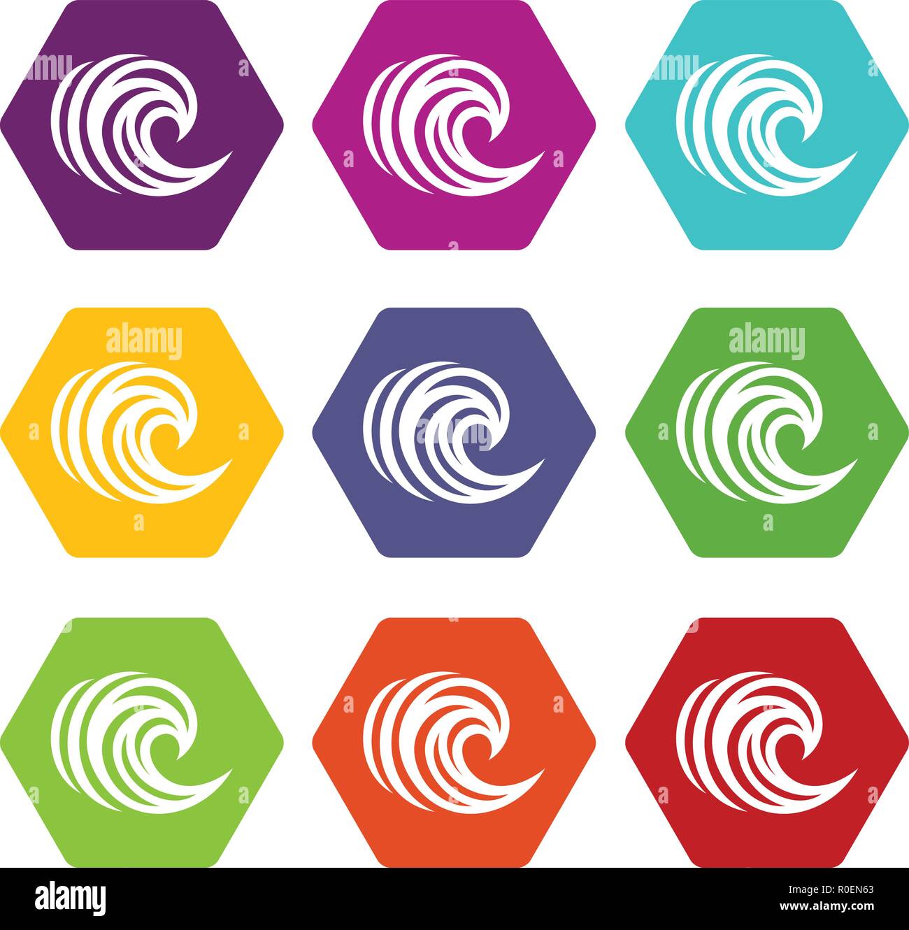 Water wave icons set 9 vector Stock Vector Image & Art - Alamy