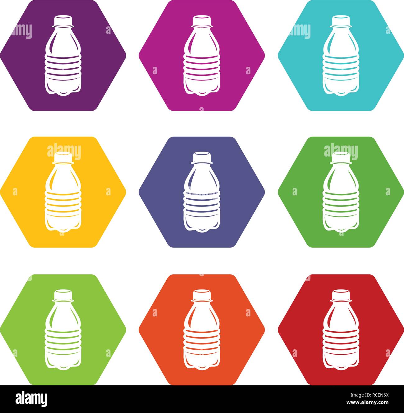 Water bottle icons set 9 vector Stock Vector Image & Art - Alamy