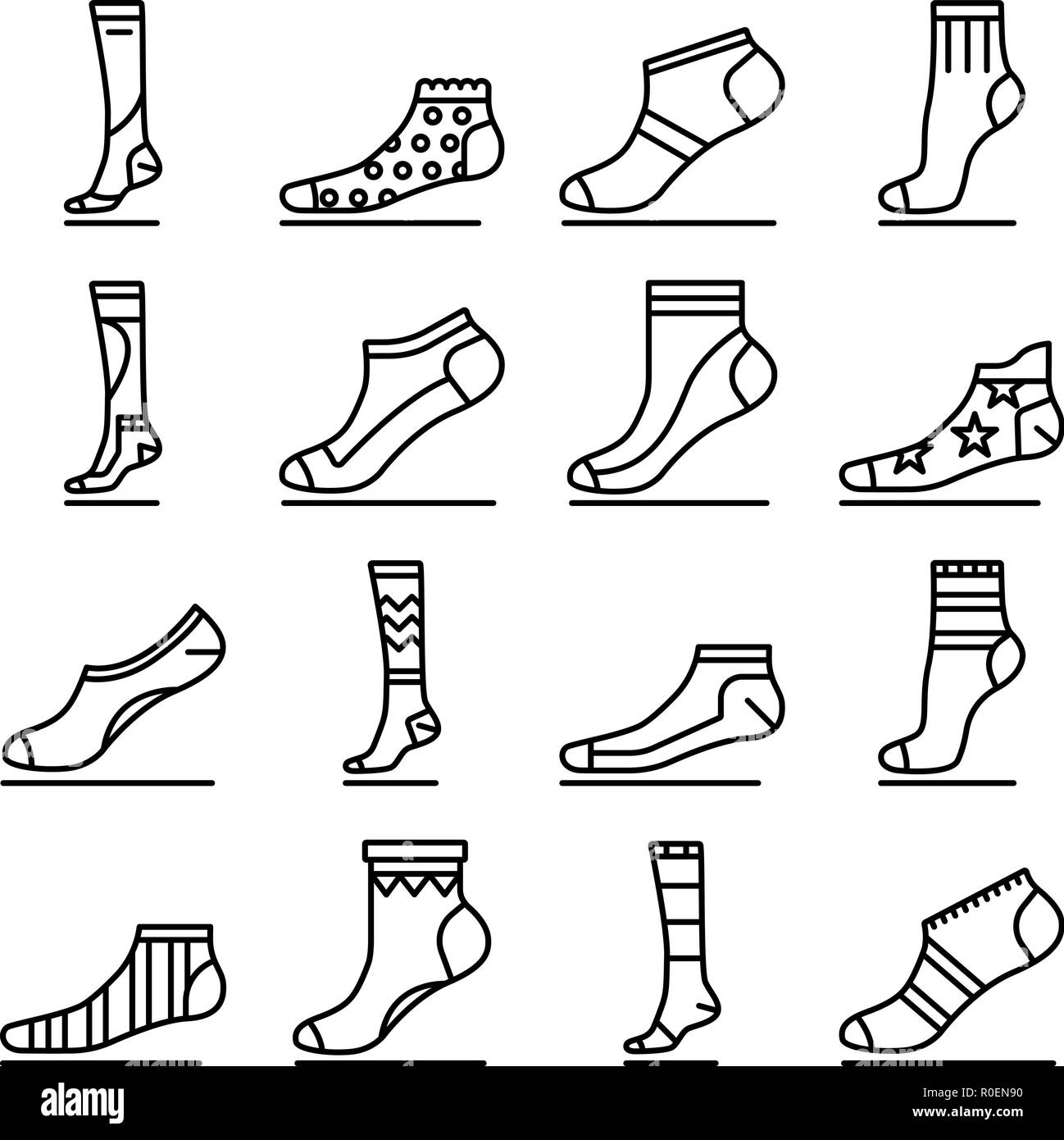 Sock icon set, outline style Stock Vector Image & Art - Alamy