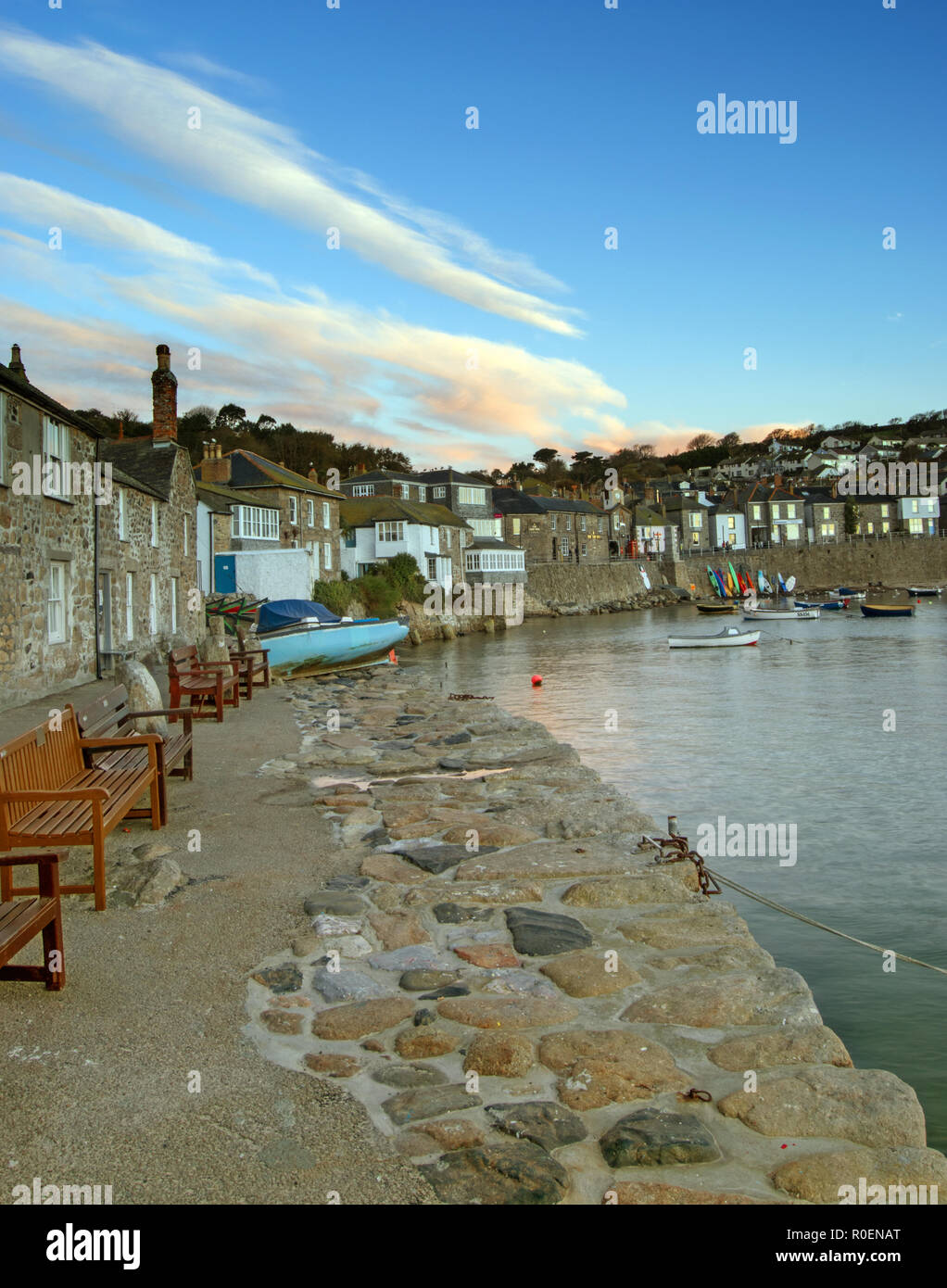 Mousehole Harbour at Sunrise, Cornwall UK Stock Photo - Alamy