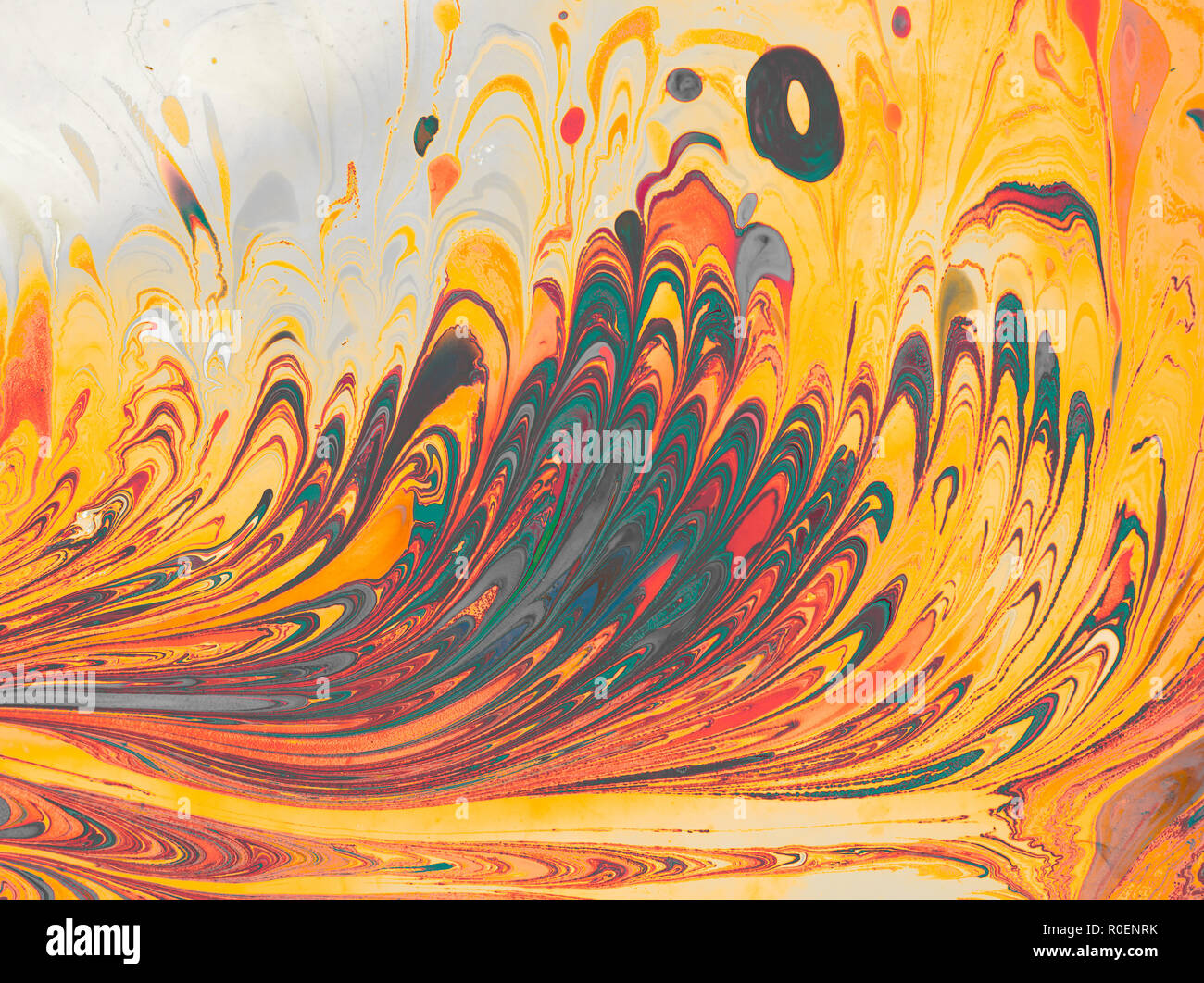 Traditional Ottoman Turkish abstract marbling art patterns as ...