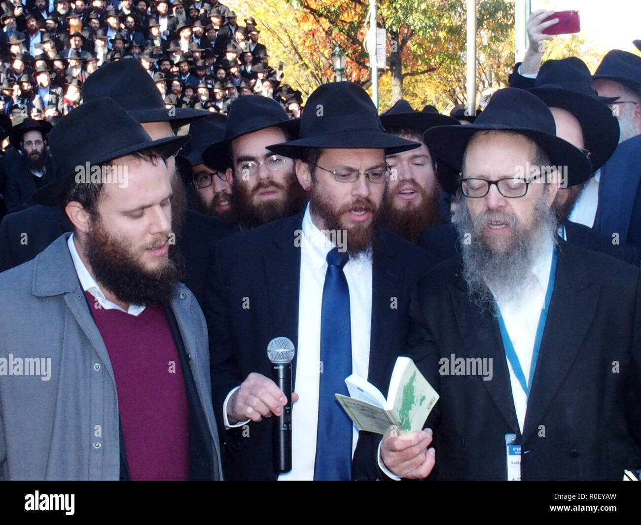New York, New York, USA. 4th Nov, 2018. Thousands of bearded Hasidic ...