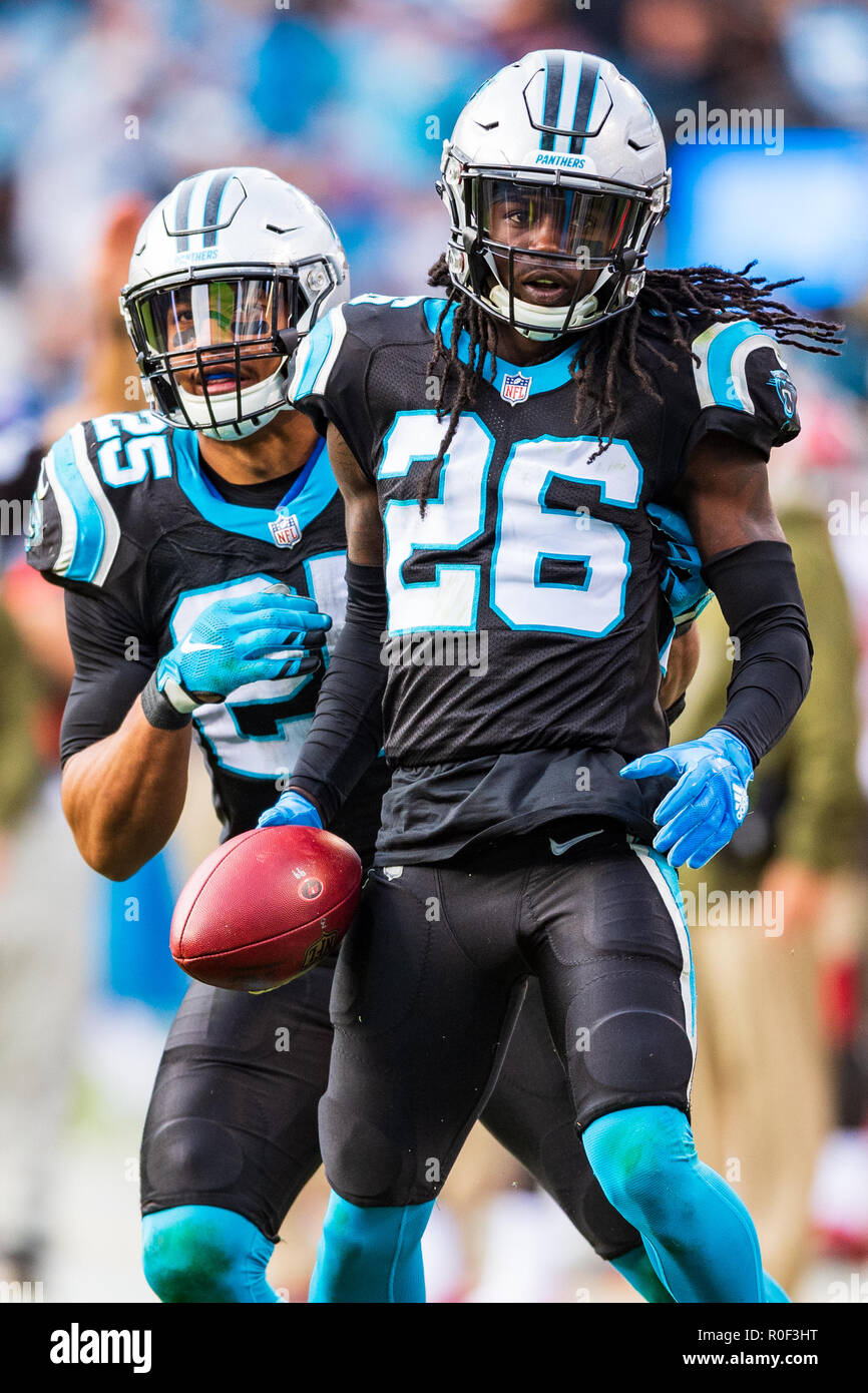 Carolina Panthers cornerback Donte Jackson (26) after an interception ...