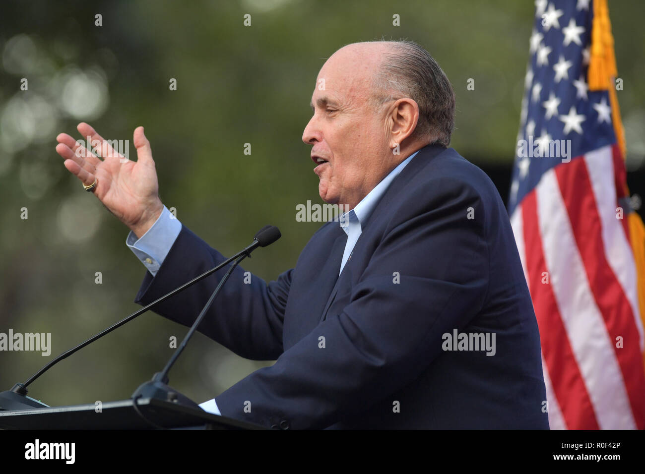 BOCA RATON, FL - NOVEMBER 04: Ron DeSantis, Rudy Giuliani and Attorney ...