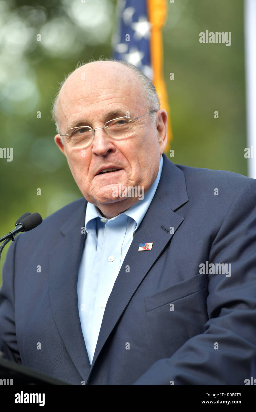 Boca Raton, FL, USA. 04th Nov, 2018. Ron DeSantis, Rudy Giuliani and ...