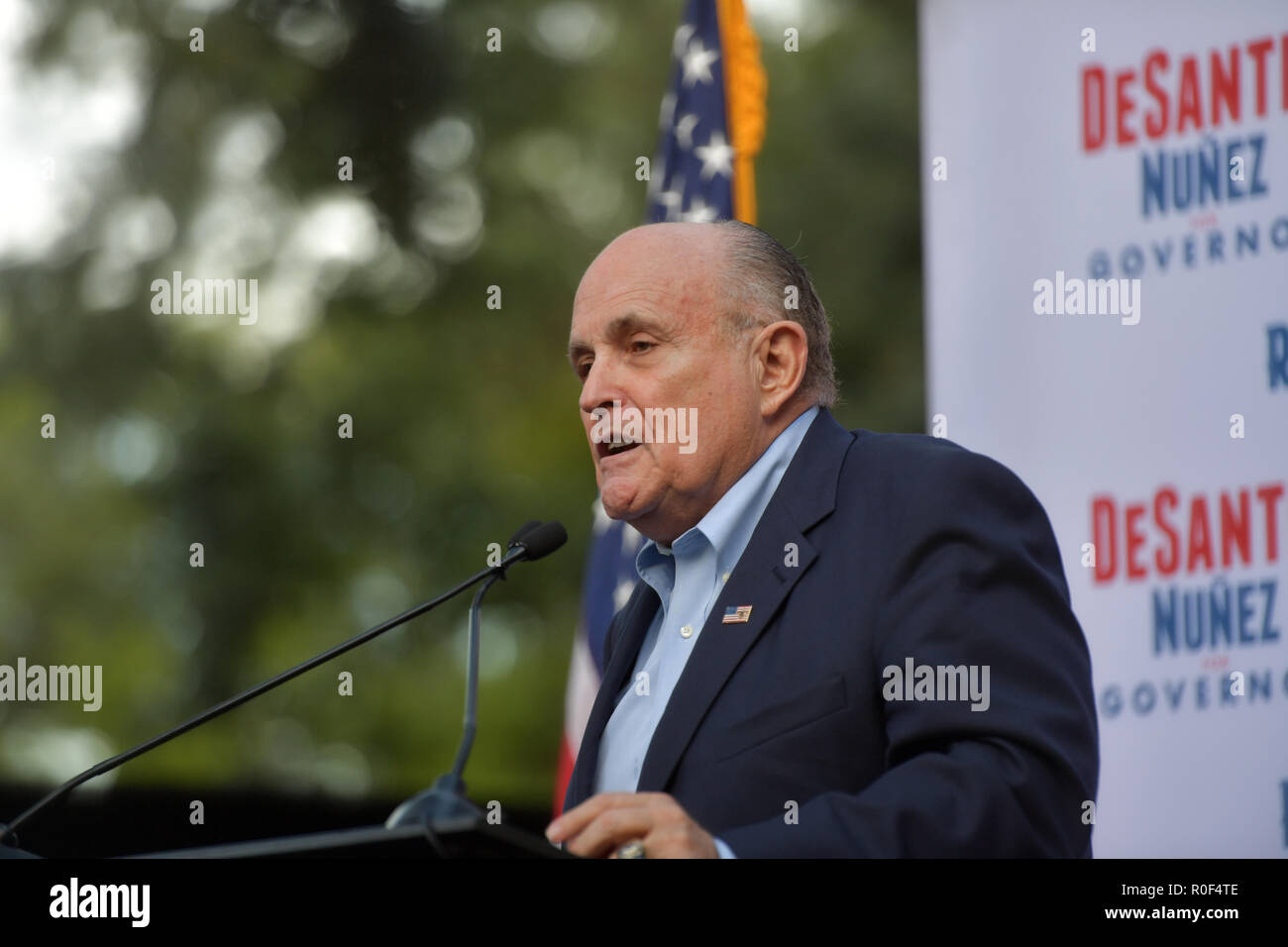 Boca Raton, FL, USA. 04th Nov, 2018. Ron DeSantis, Rudy Giuliani and ...
