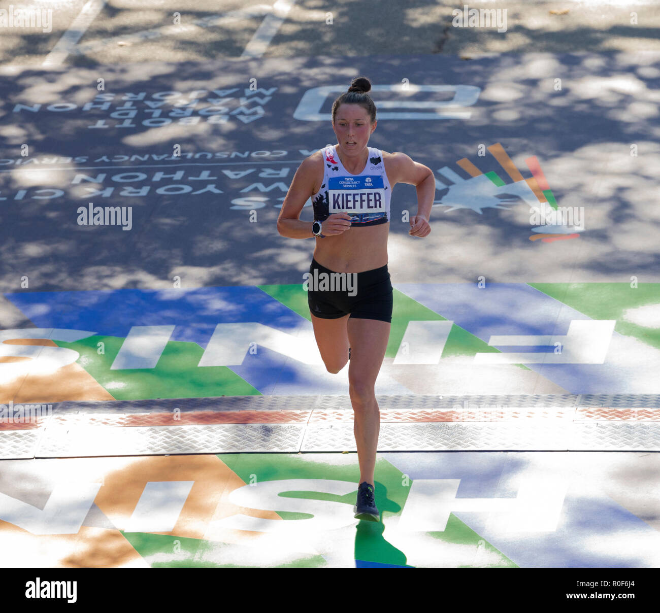 New York, NY - November 4, 2018: Allie Kieffer of USA crossing finish ...