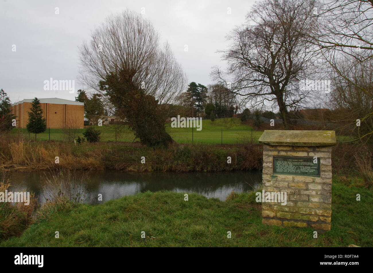The Roman ford plaque @ River Welland Stamford. The Macmillan Way ...