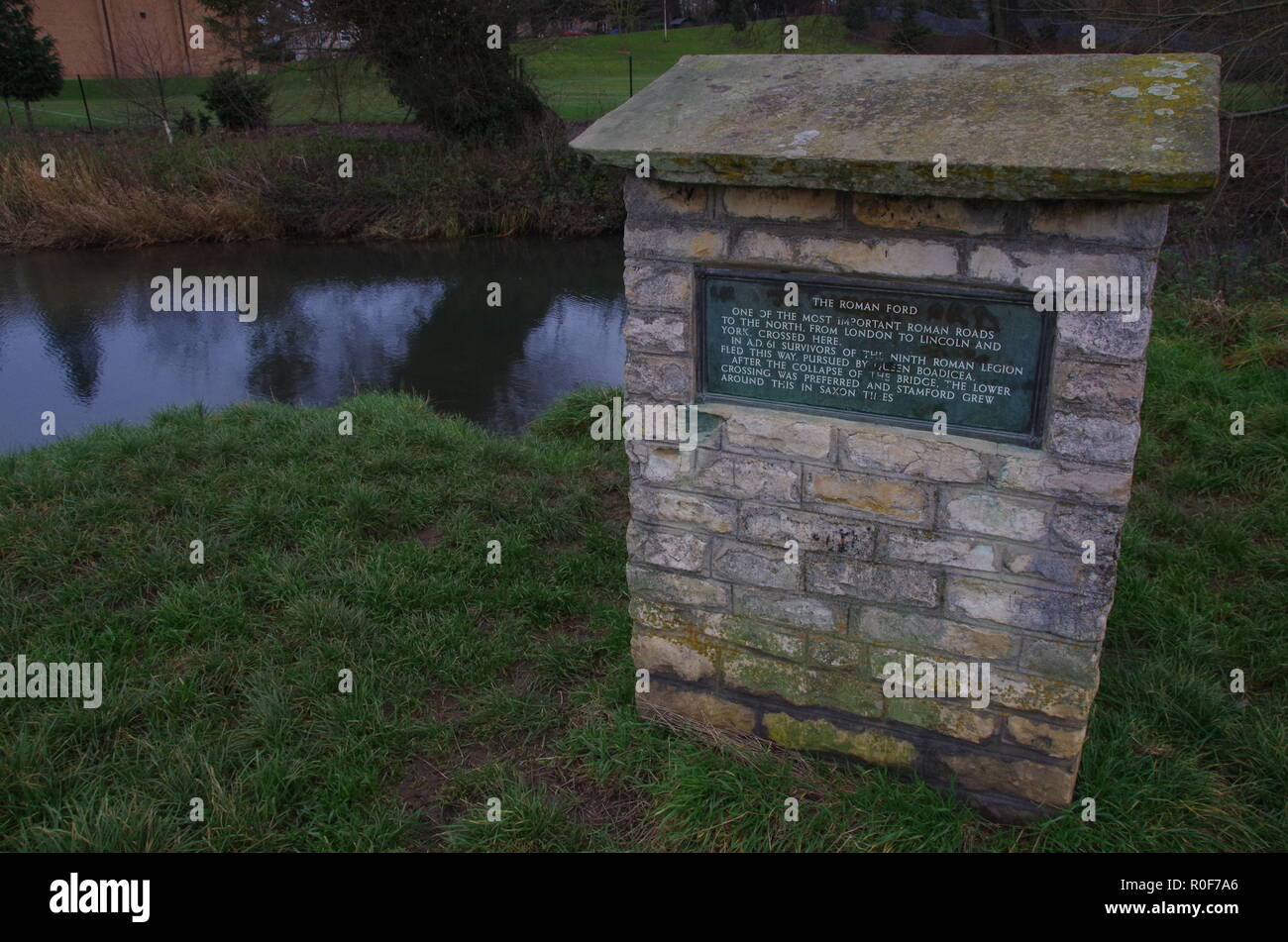 The Roman ford plaque @ River Welland Stamford. The Macmillan Way ...