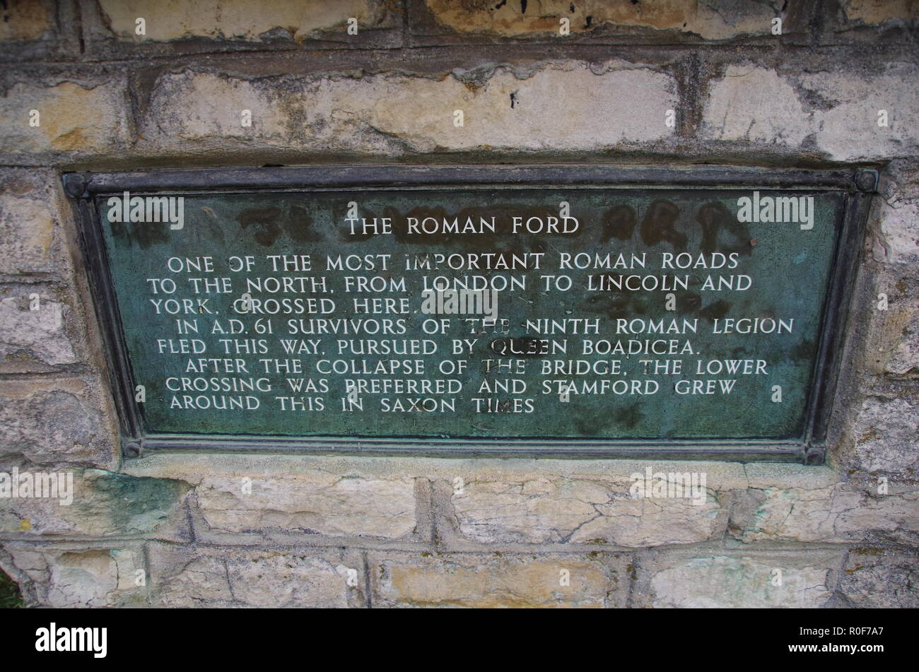 The Roman ford plaque @ River Welland Stamford. The Macmillan Way ...