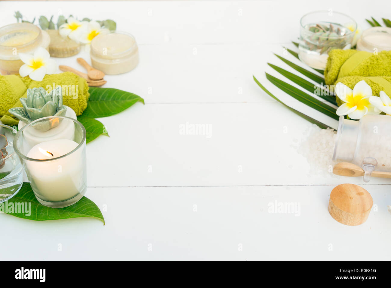 Beauty background with facial cosmetic products Stock Photo - Alamy