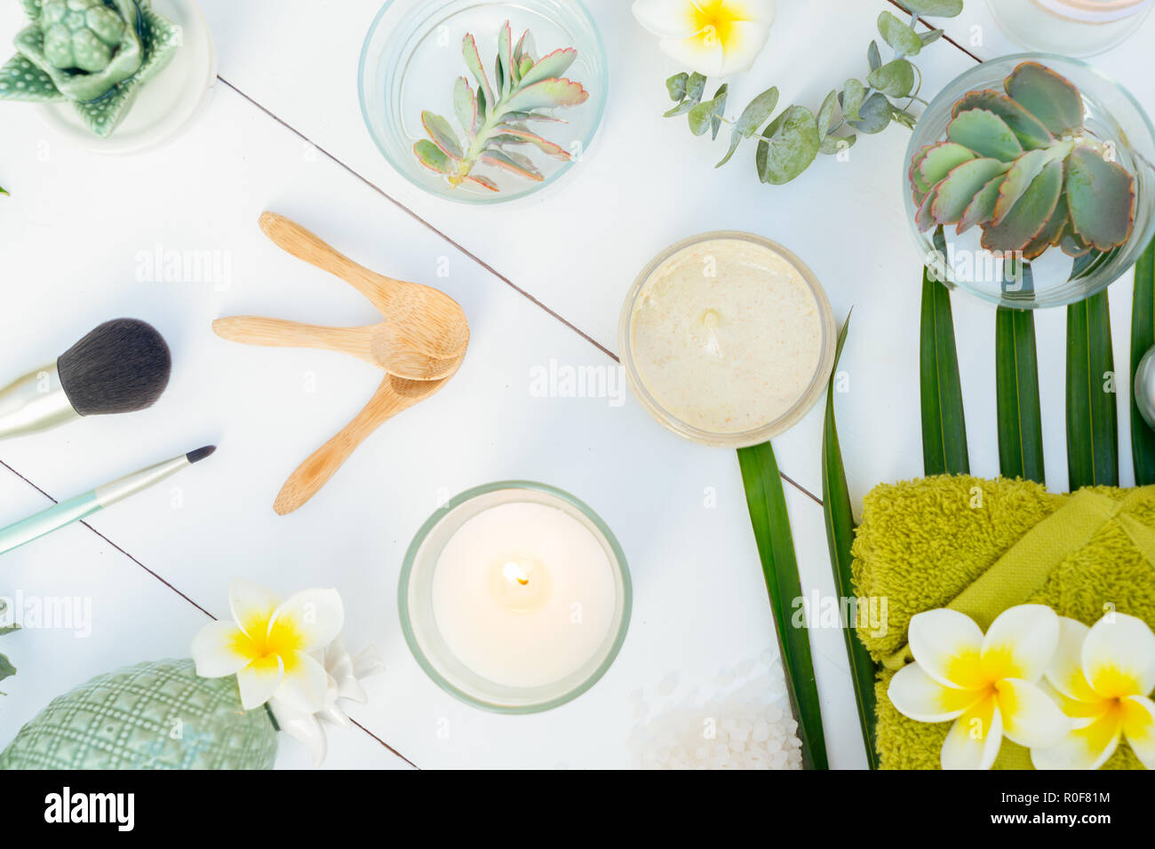 Beauty background with facial cosmetic products Stock Photo - Alamy