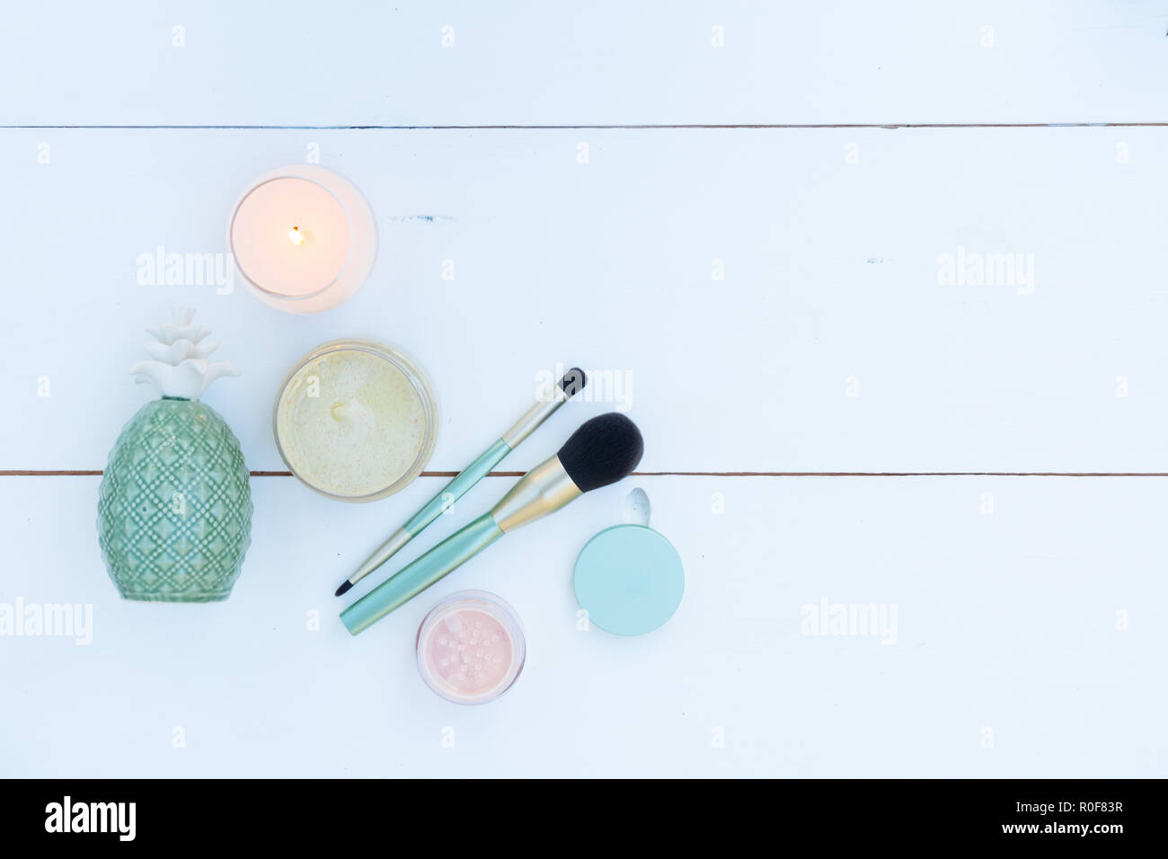 Beauty background with facial cosmetic products Stock Photo - Alamy