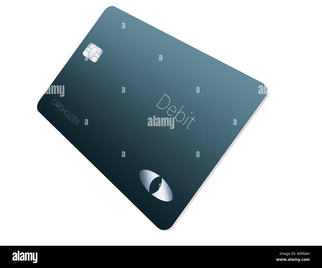 Here is a debit card with a contemporary design that is isolated on the ...
