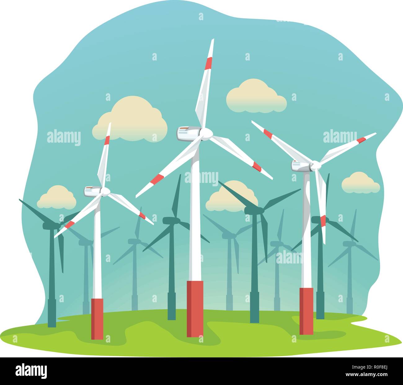 Renewable energy offshore wind farm Stock Vector Images - Alamy