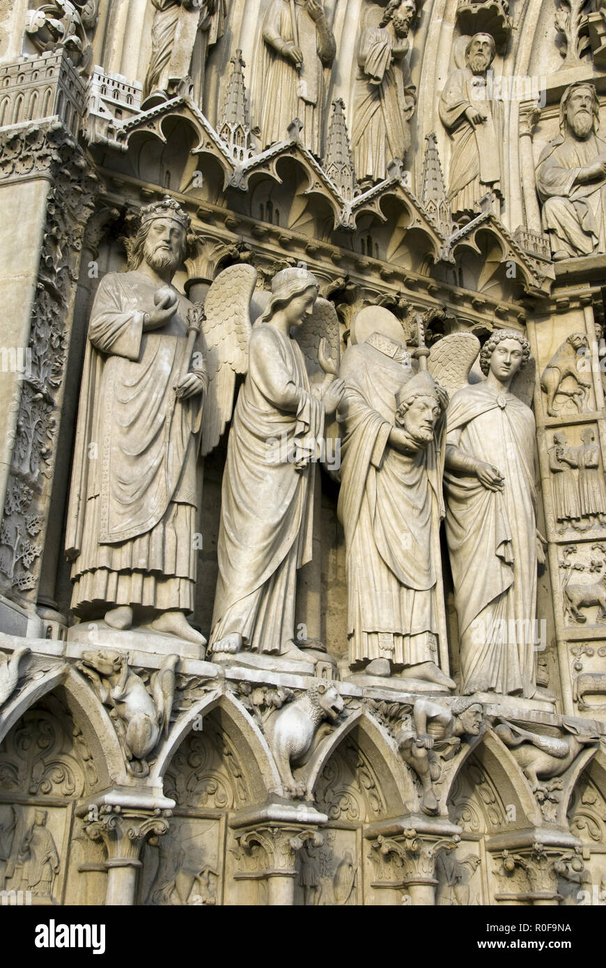 Statues of saints stand alongside the portals (doors) on the western ...