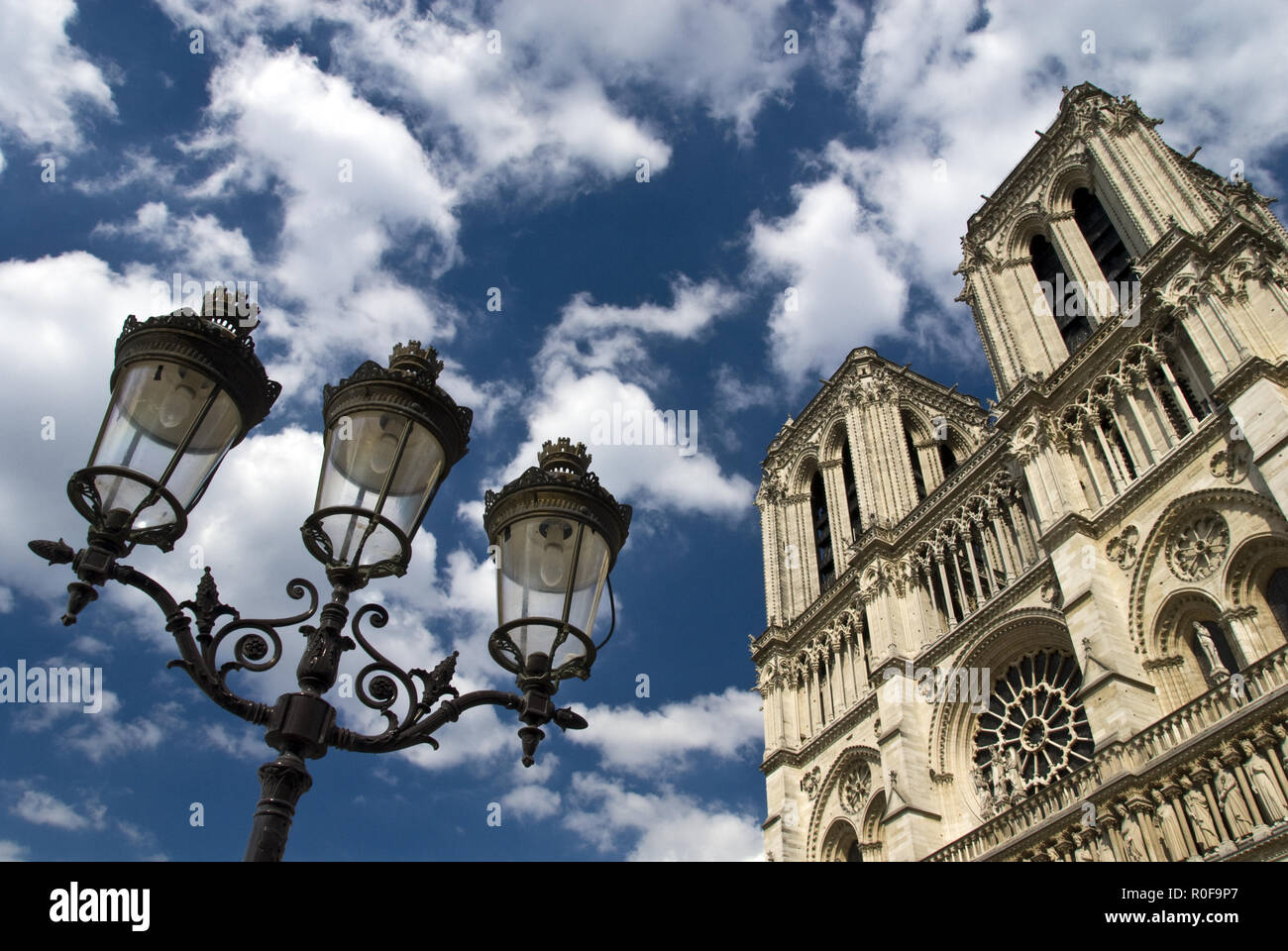 The western side of Notre-Dame features two bell towers; the cathedral ...