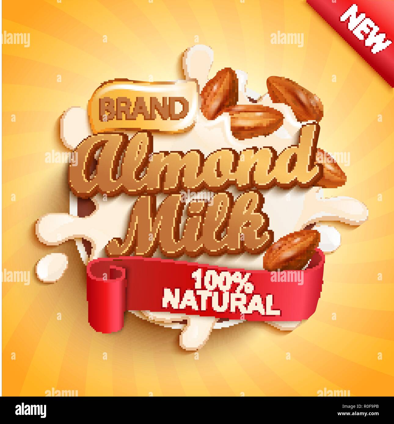 Almond beverage logo Stock Vector Images - Alamy