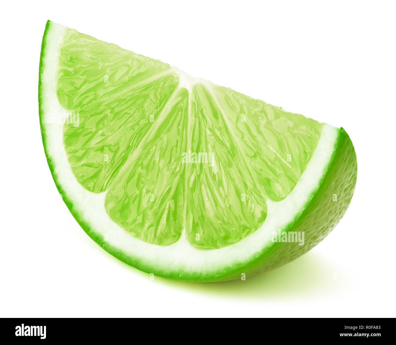 Perfectly retouched lime fruit slice isolated on the white background with clipping path. One of ...